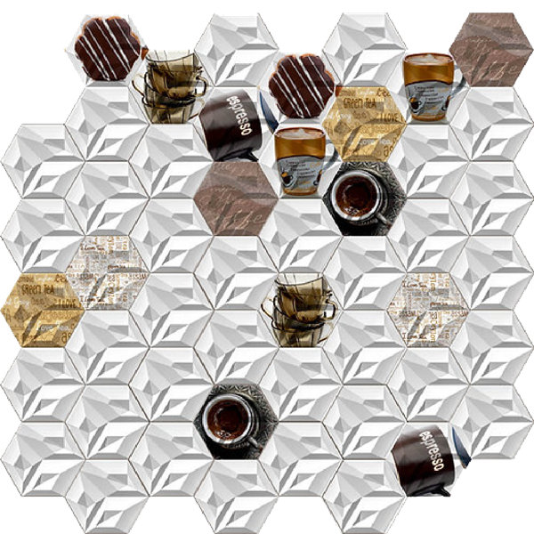 Viridian Meadows 6" x 7" Ceramic Patterned Wall Tile - Wayfair Canada